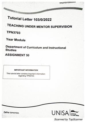 TMN3701 JAN FEB 2023 - Please provide with more answers and information ...