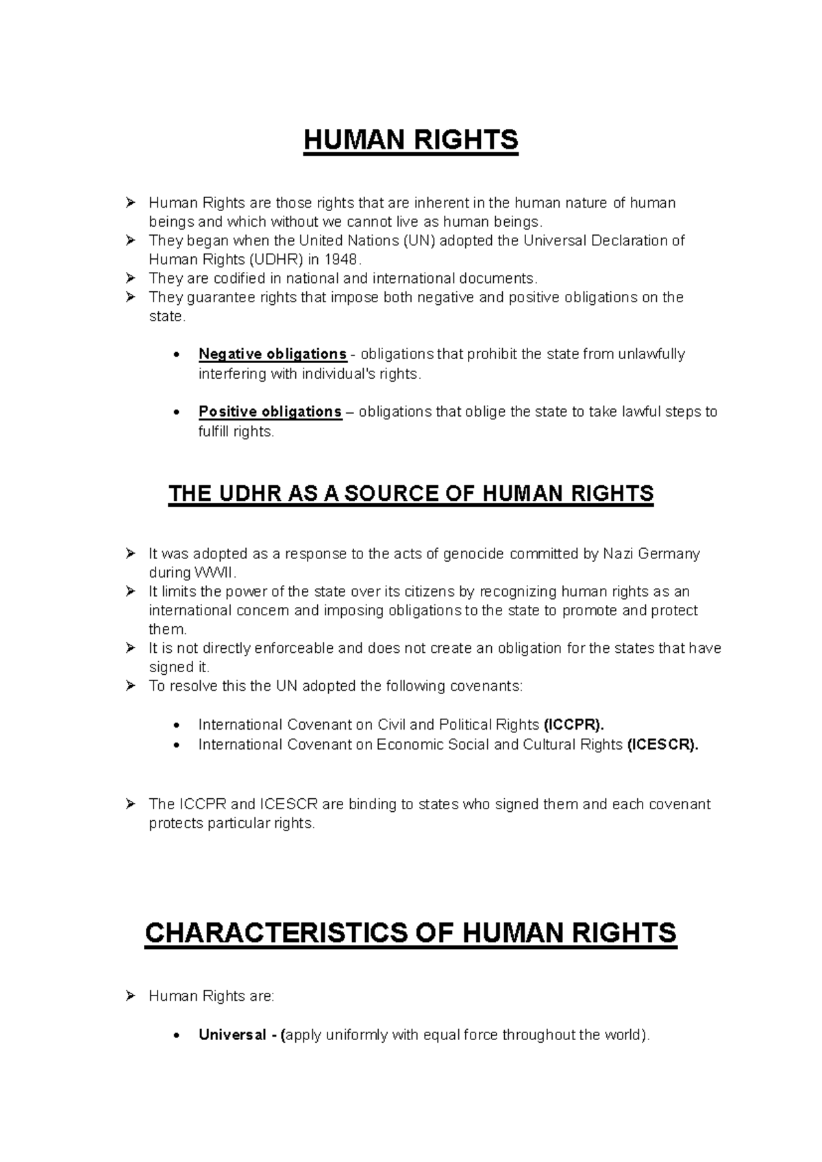 Human Rights Part 1 - Summary Introduction to legal studies - HUMAN ...