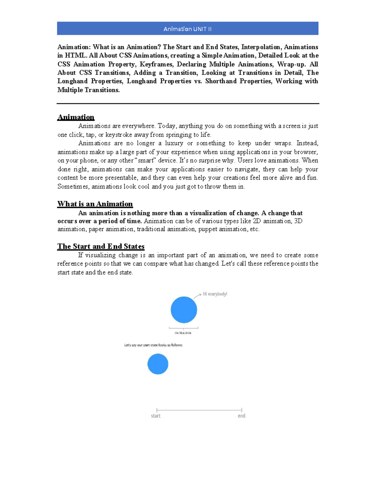 MM unit2 - Multimedia and Animation - Animation: What is an Animation ...