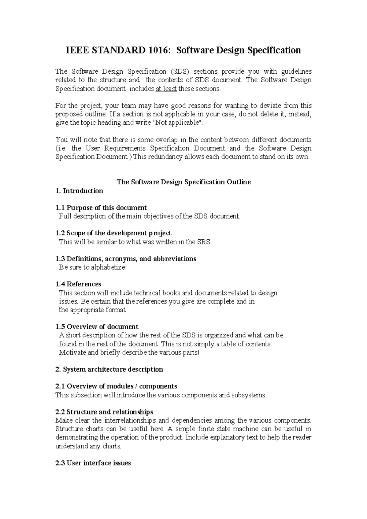 IEEE Standard 1016 - 2015 - IEEE STANDARD 1016: Software Design ...