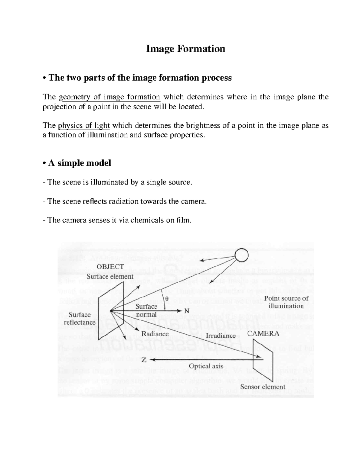 4 CV 1 Image Formation - Image Formation • The two parts of the image ...