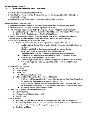 C&P 10.12 (L) - Prof. Michelle Whyman - Congress and the President 10. ...