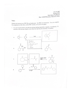 Mechanism lab 5 - CH 237 - H+ CH 3 OH 2 CH 3 CH 3 CH 3 CH 3 OH H H2O ...
