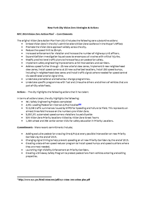 Nyc vision zero action plan - I Running Head Here Vision Zero Action ...