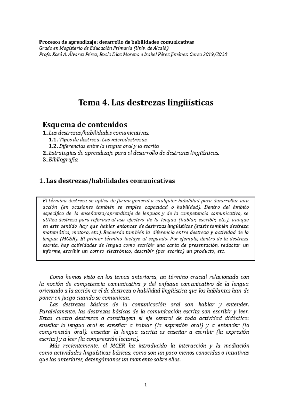 4 destrezas lingüísticas. más detallado, todo desarrollado y ordenado ...