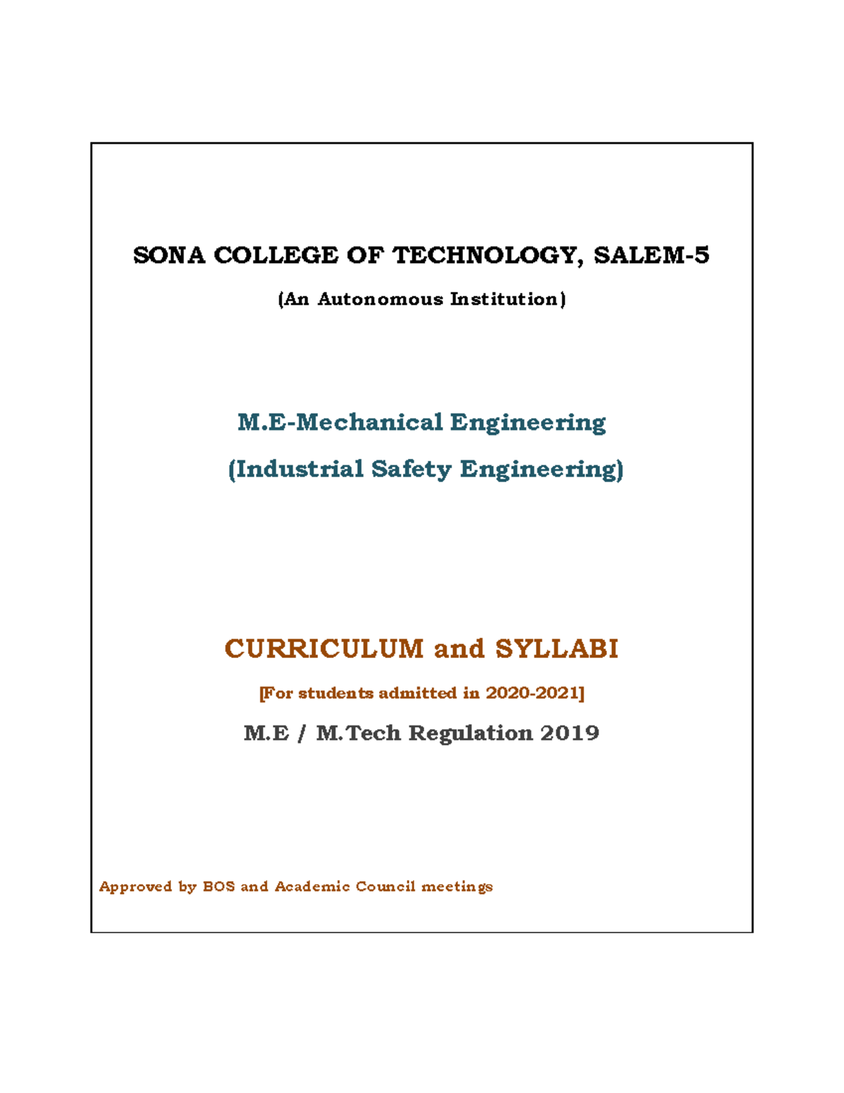 M.E-Mech-ISE-1 to 4 Sem-Curriculum & Syllabus - SONA COLLEGE OF ...