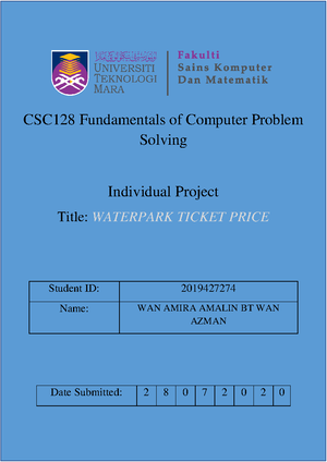 Rubric - Coffee Shop Ordering System - CSC128 Fundamentals of Computer Problem Solving GROUP ...