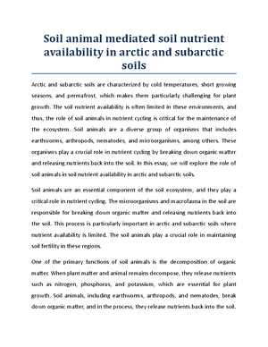Soil Fauna - Soil Fauna Introduction Soil fauna refers to the animals ...
