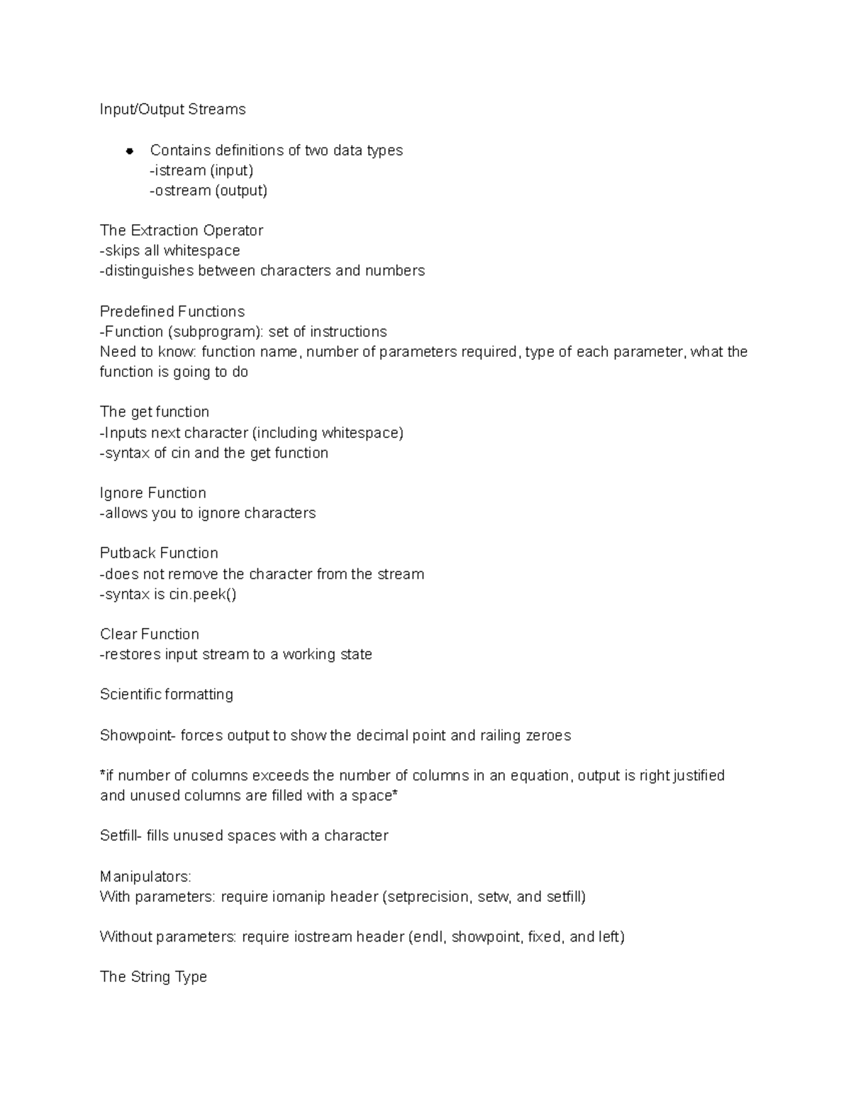 Chapter 3 Programming - Professor Soad Ibrahim - Input/Output Streams Contains definitions of ...