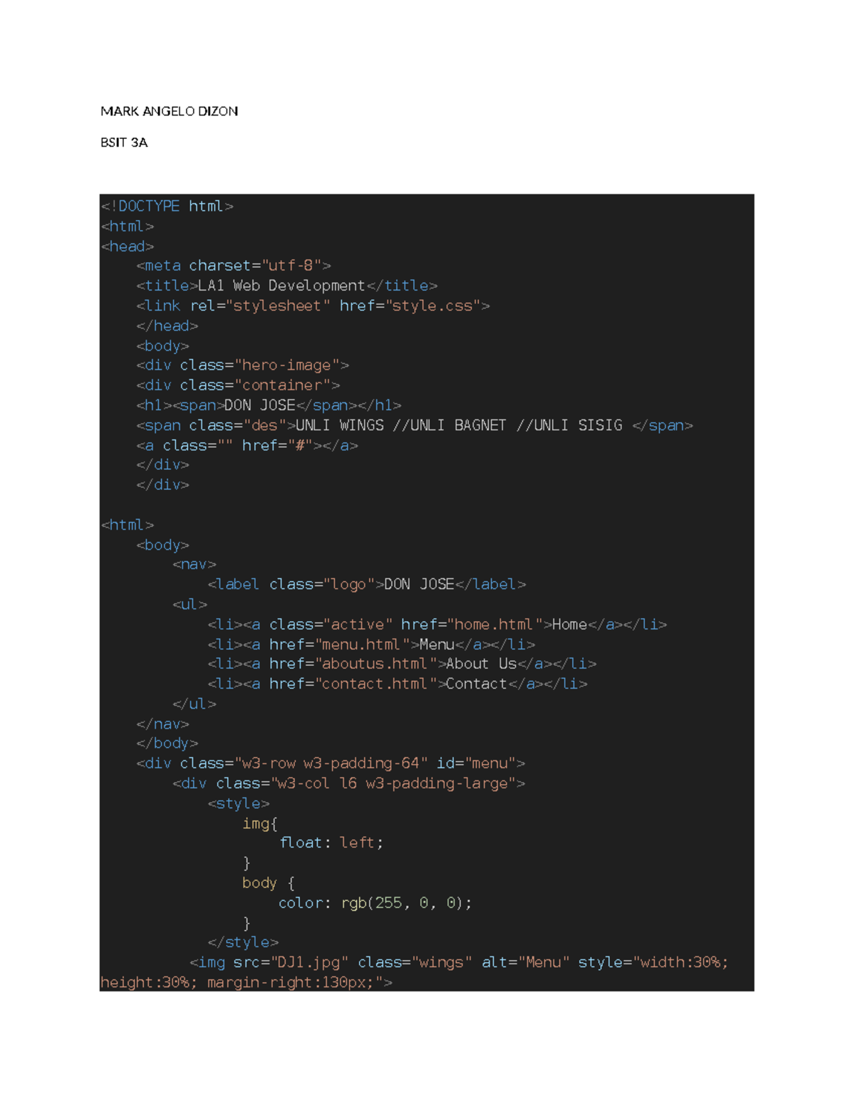 Homepage WEEK 3 - MARK ANGELO DIZON BSIT 3A