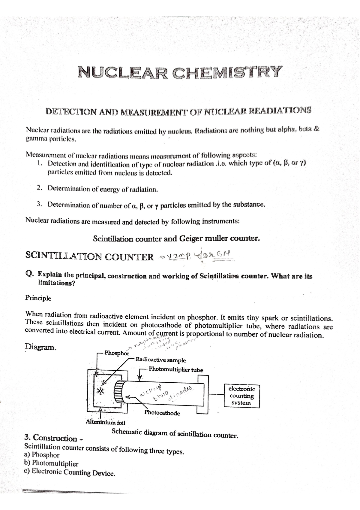 Nuclear Chemistry - Notes - NUCLEAR CHEMISTRY DETECTION AND MEASUREMENT ...