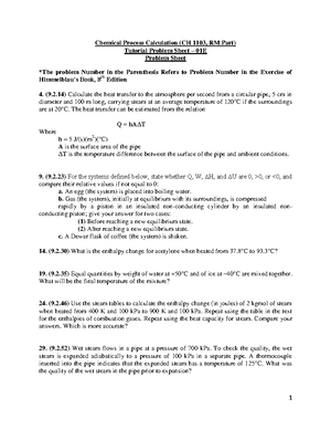Homework - Chemical Process Calculations - Studocu