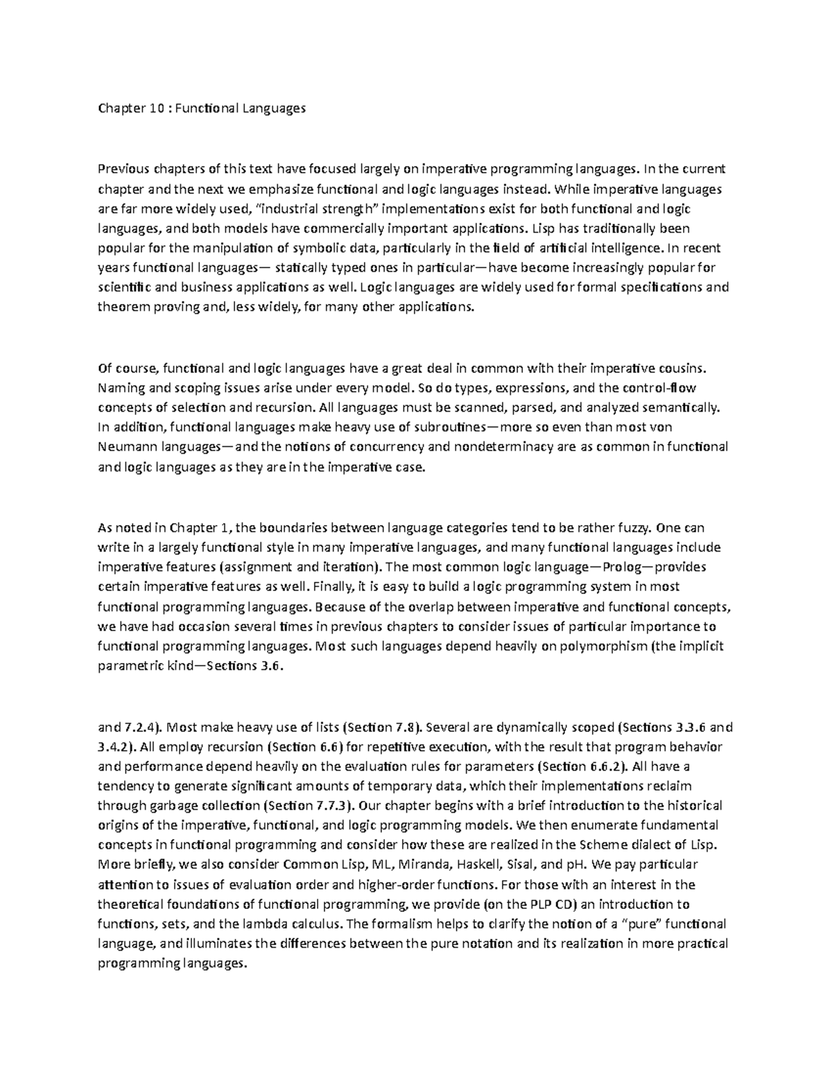 Comp348-ch10-pt1 - Comp348-ch10-pt1 - Chapter 10 : Functional Languages ...