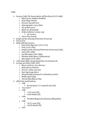 Broadway and the Roaring Twenties - Lecture notes - Broadway and the ...