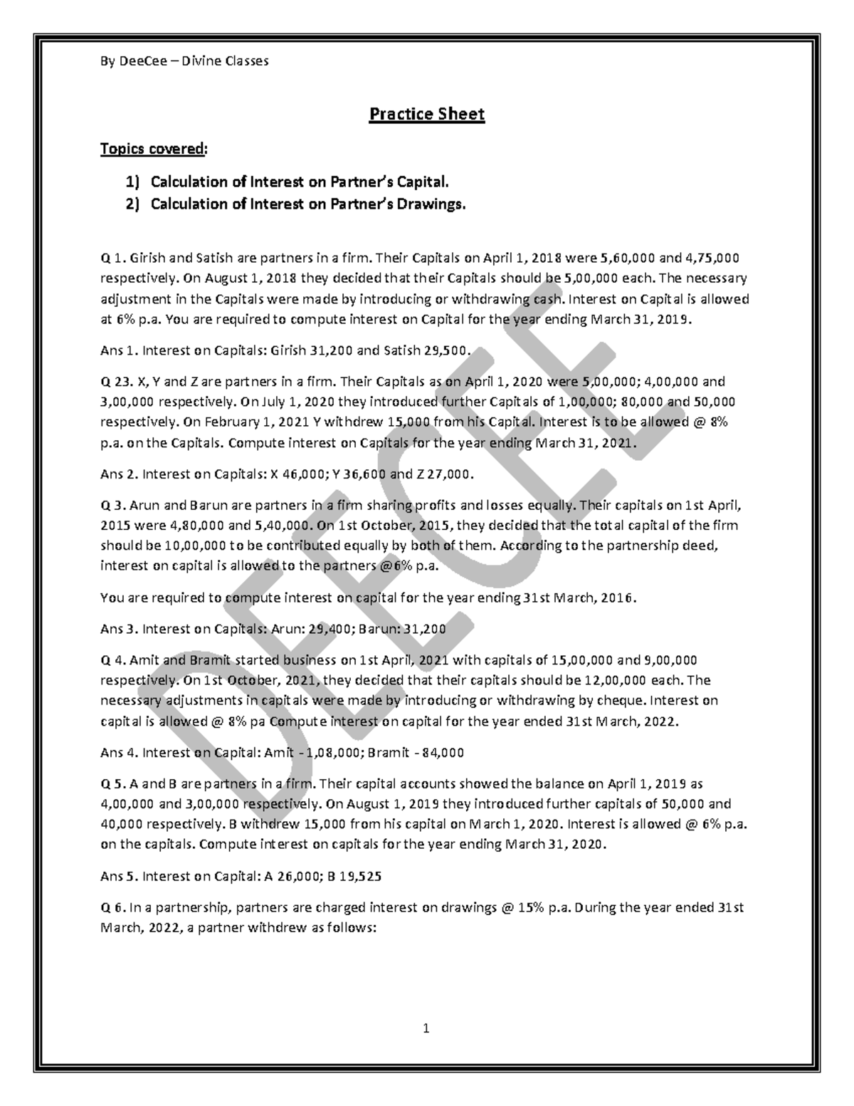 Practice Sheet Ch - Fundamentals (IOC & IOD) - By DeeCee – Divine ...