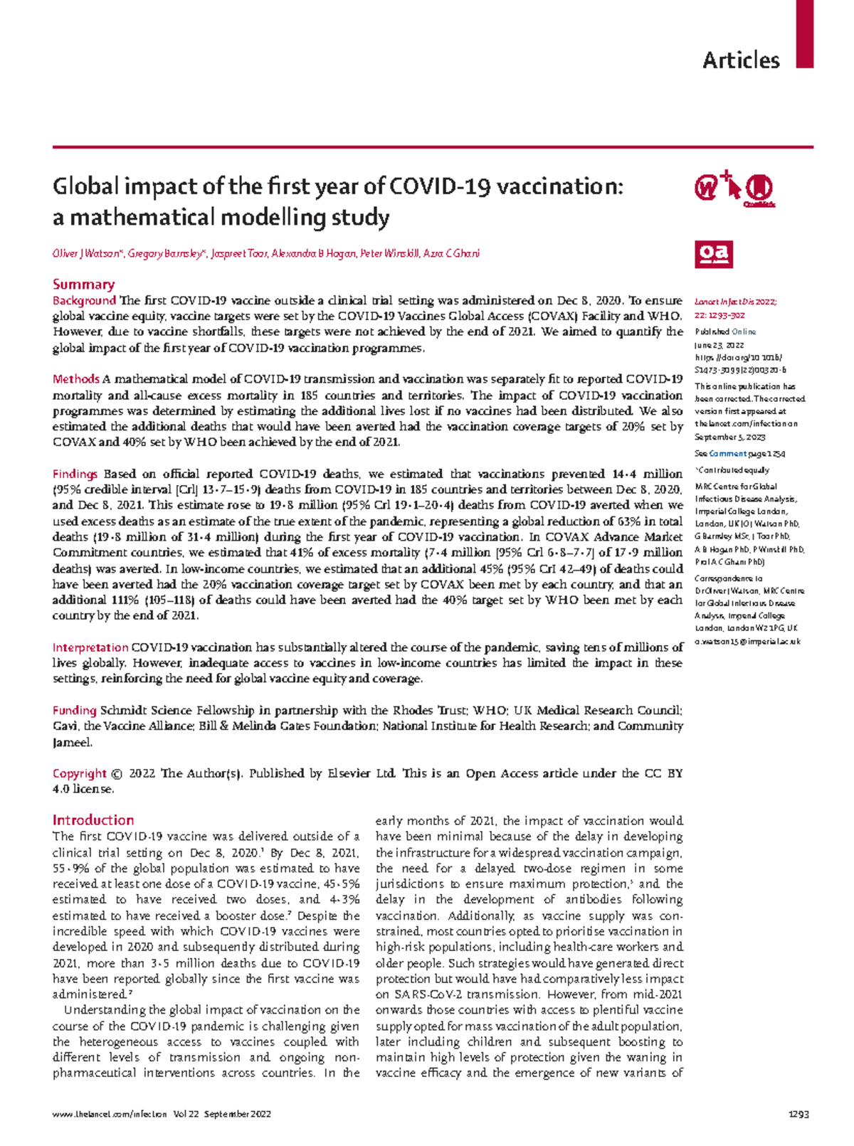 PIIS1473309922003 206 - Global impact of the first year of COVID-19 ...