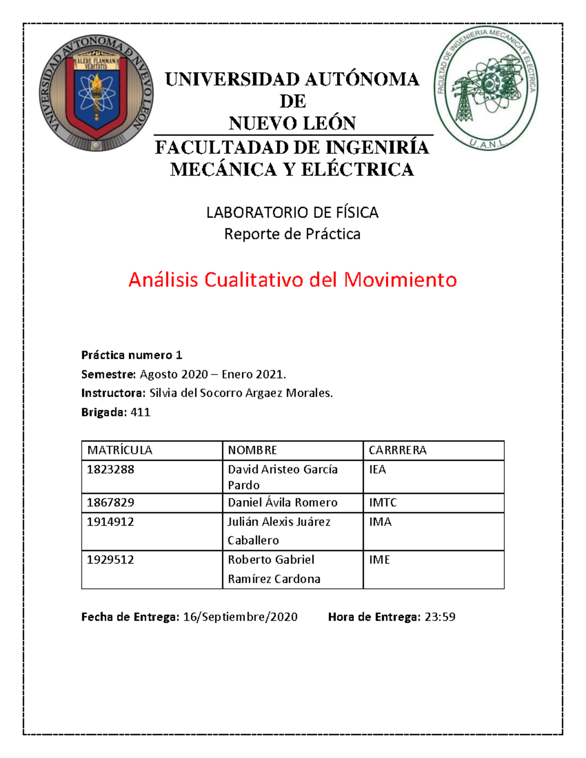 Laboratorio de Fisica 1, Practica #1 - Warning: TT: undefined function: 32 Warning: TT ...