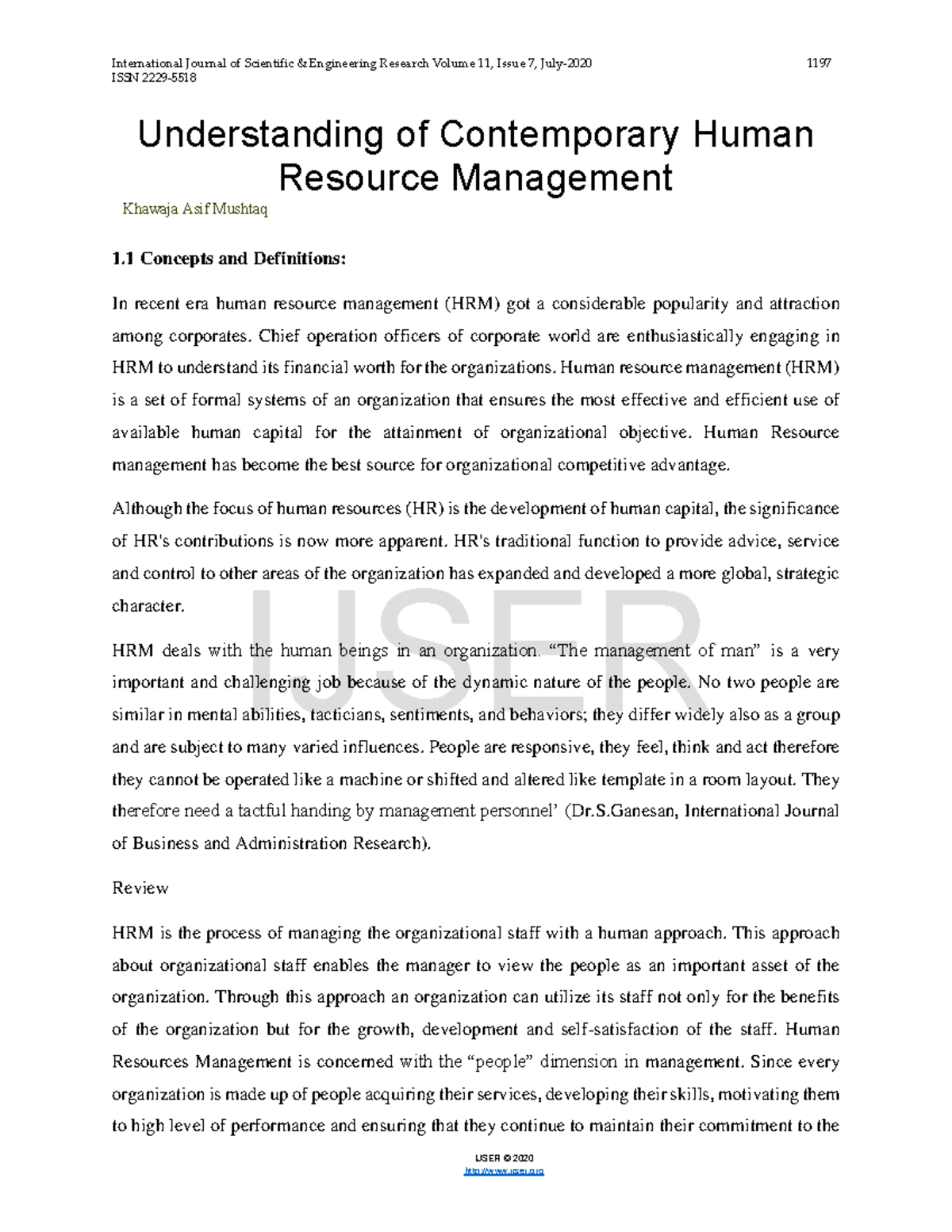 Understanding of Contemporary Human Reso - Understanding of ...