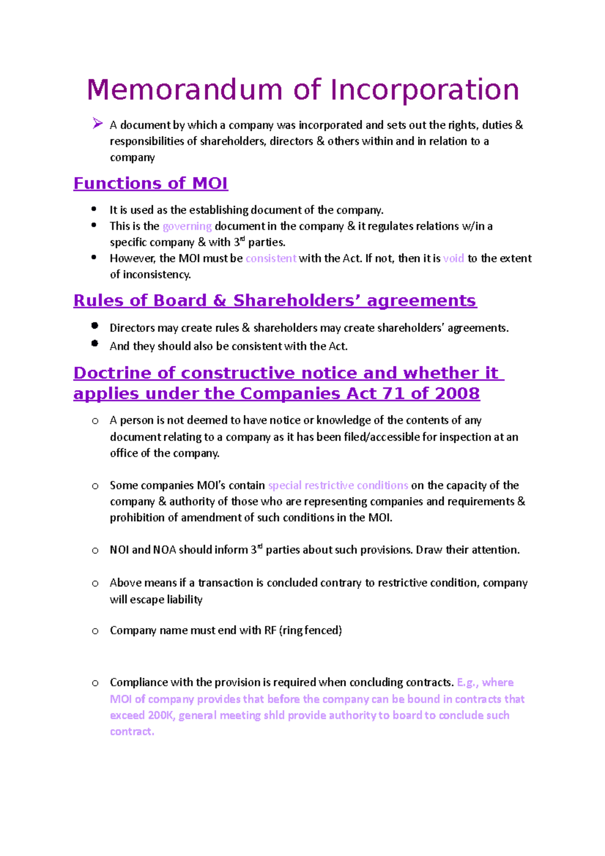 MOI - This module requires you to extend notes on textbook as it ...