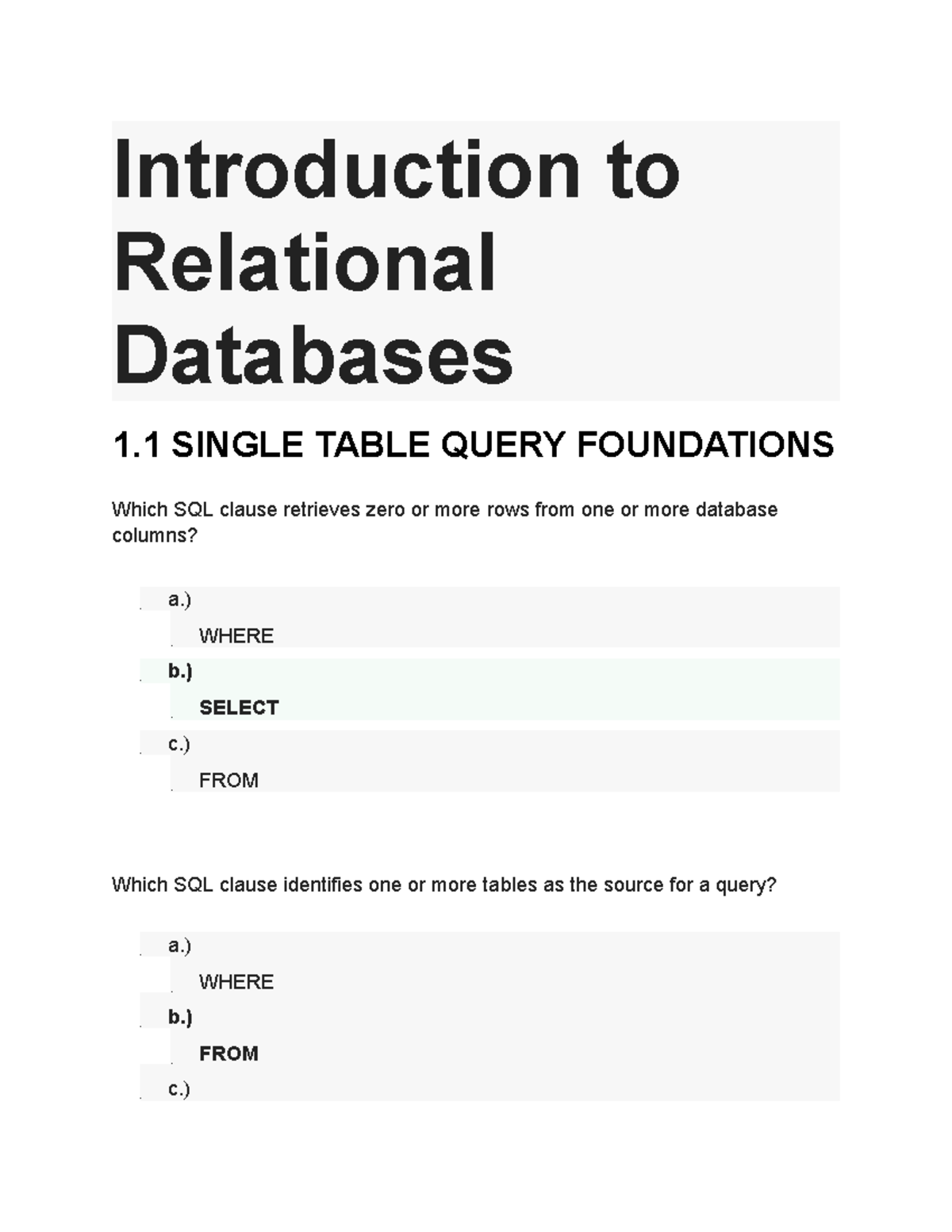 Introduction To Relational Databases Challenge 1 1 Introduction To Relational Databases 1