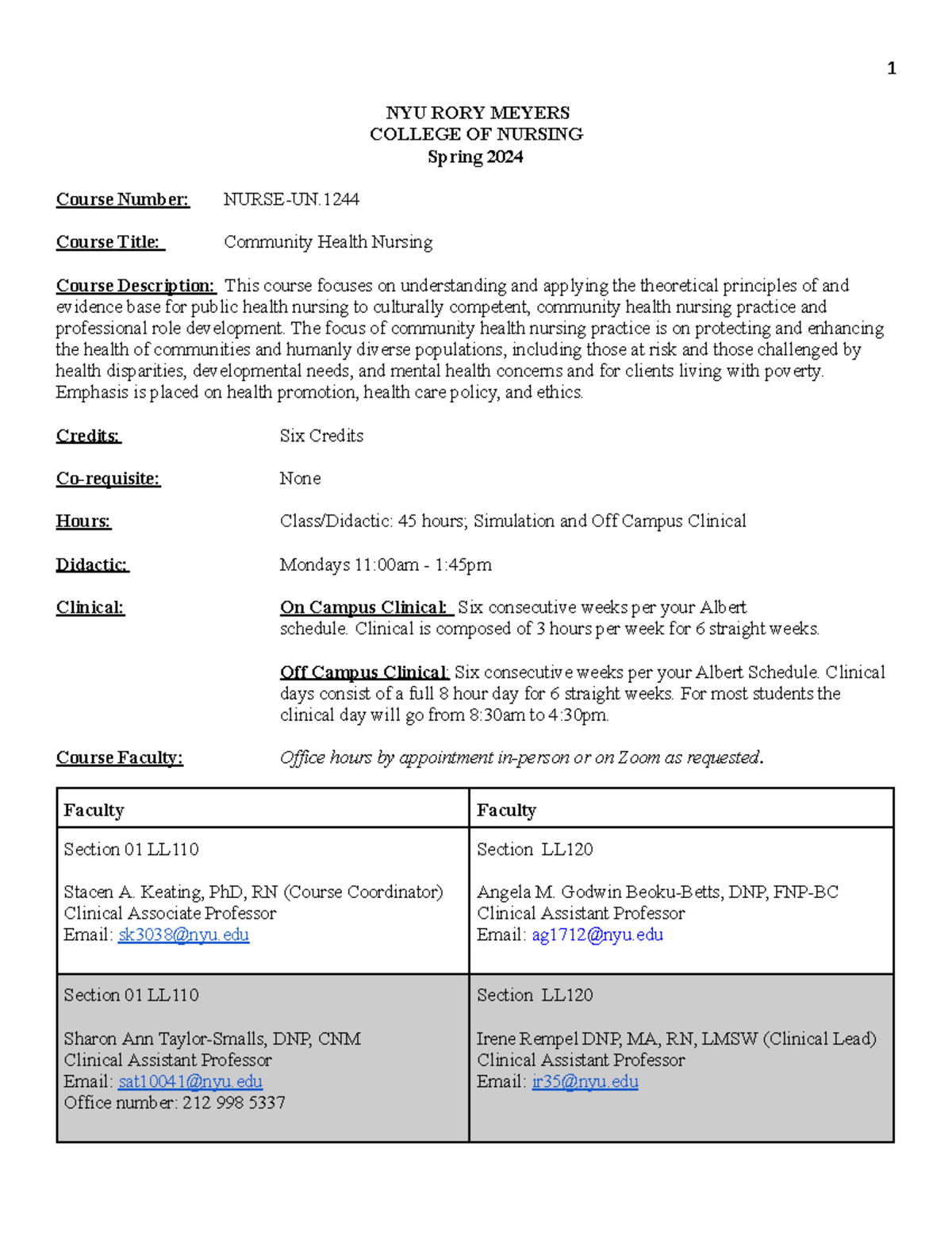 COMM Syllabus - NYU RORY MEYERS COLLEGE OF NURSING Spring 2024 Course ...