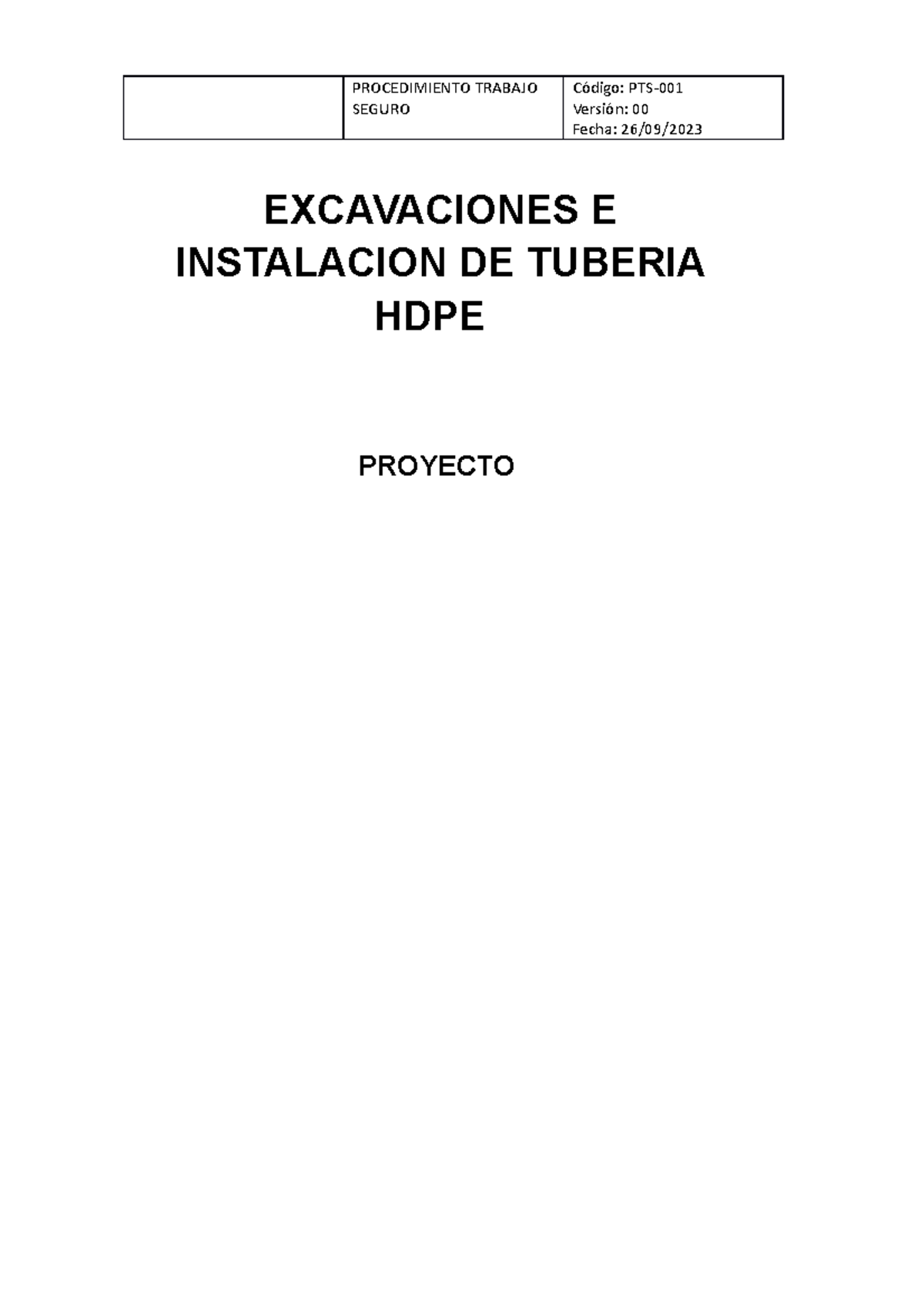 Nuevo Documento de Microsoft Word - PROCEDIMIENTO TRABAJO SEGURO Código ...