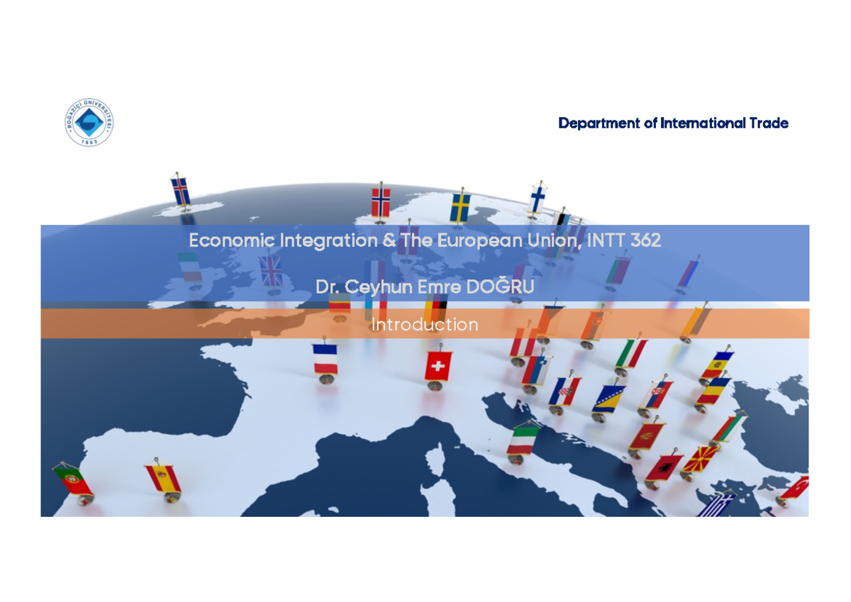 1 Introduction - Lecture Notes on the impact of EU integration ...