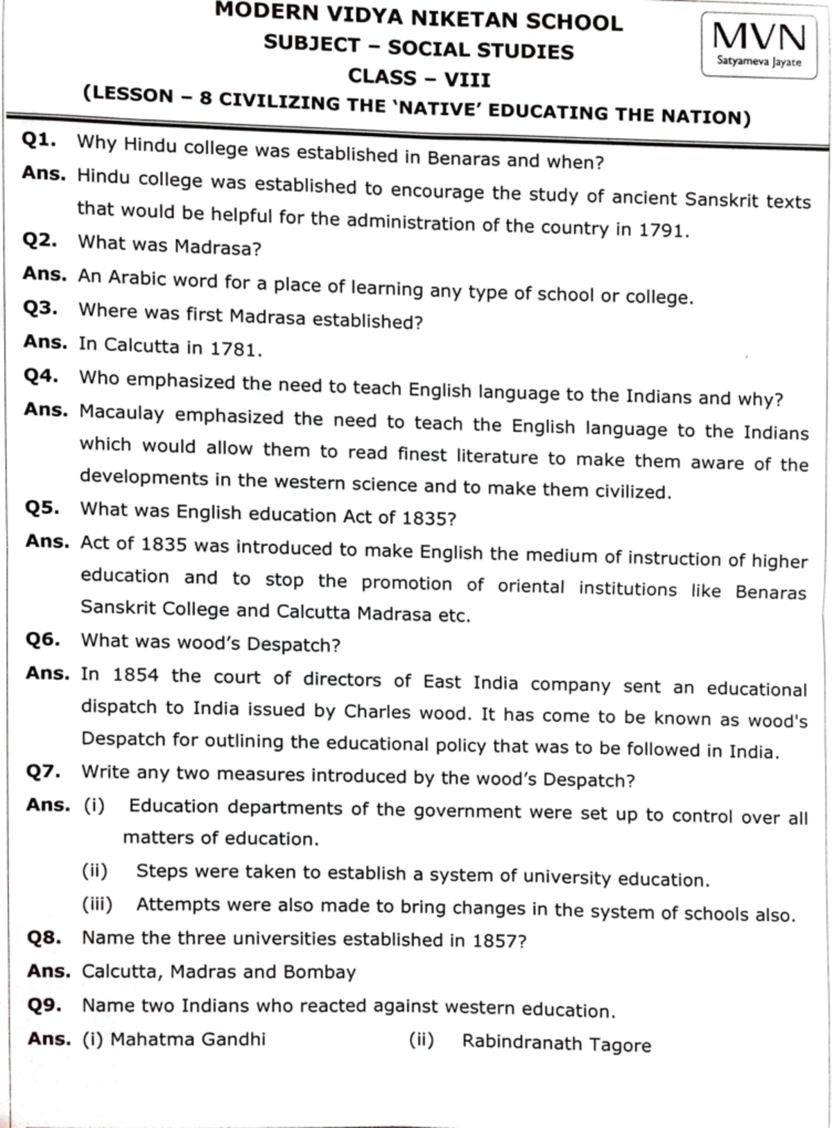 Civilizing the native educating the nation - MODERN VIDVA NIKETAN ...
