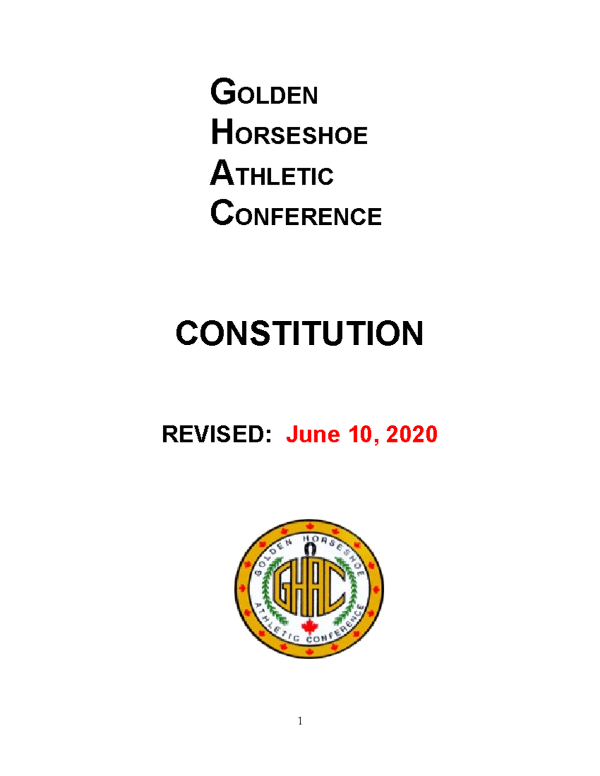 GHAC Constitution Revised June 2020 - GOLDEN HORSESHOE ATHLETIC ...