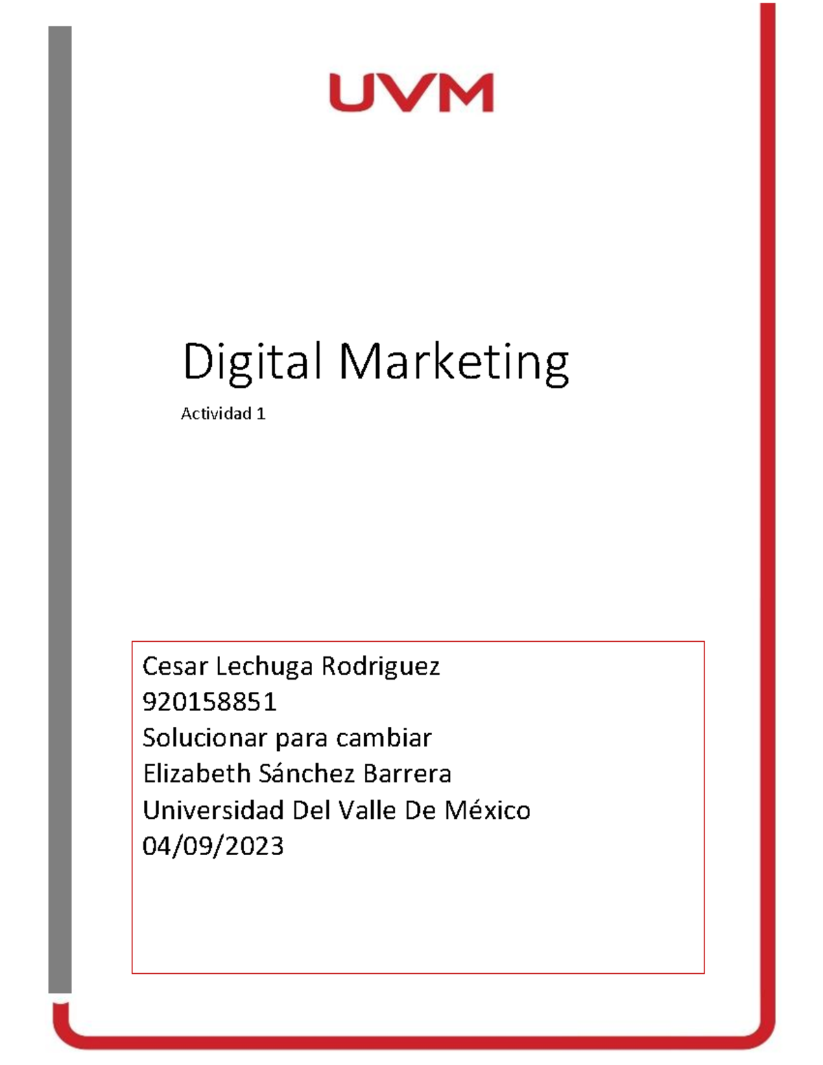 A1 CLR - tarea de solucionar para cambiar - Digital Marketing Actividad ...