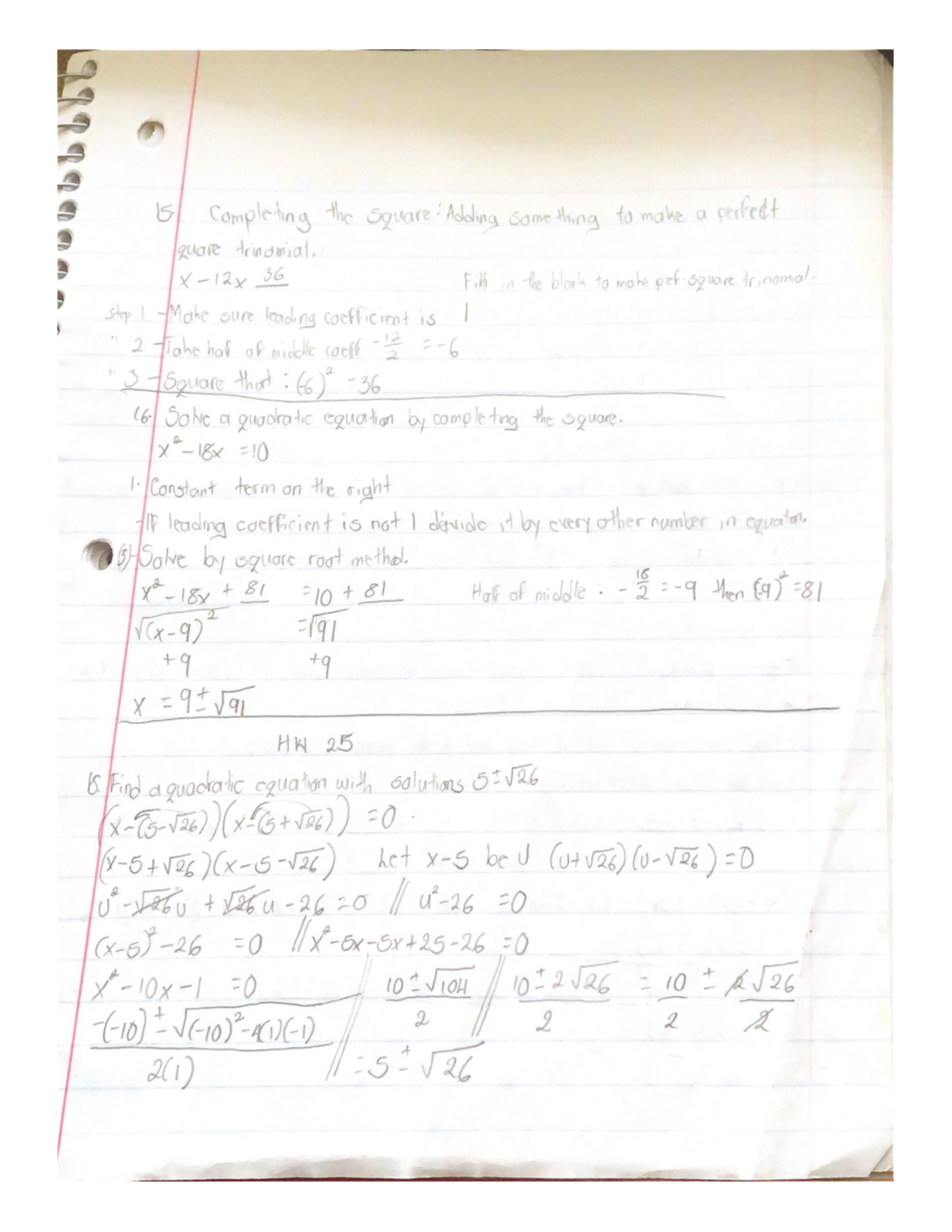 Completing the square - 3450:140 - Studocu