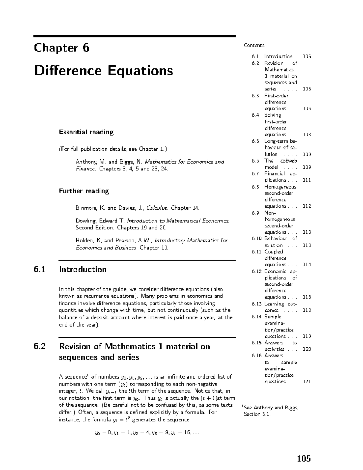 Chapter 6 - Difference Equations - Chapter 6 Difference Equations ...