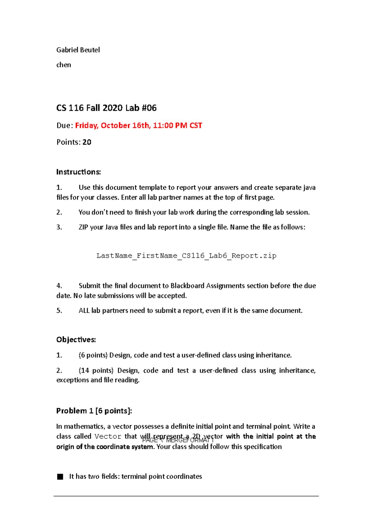 CS116 Fall2020 Lab 06 Description - Gabriel Beutel chen CS 116 Fall 2020 Lab Due: Friday ...