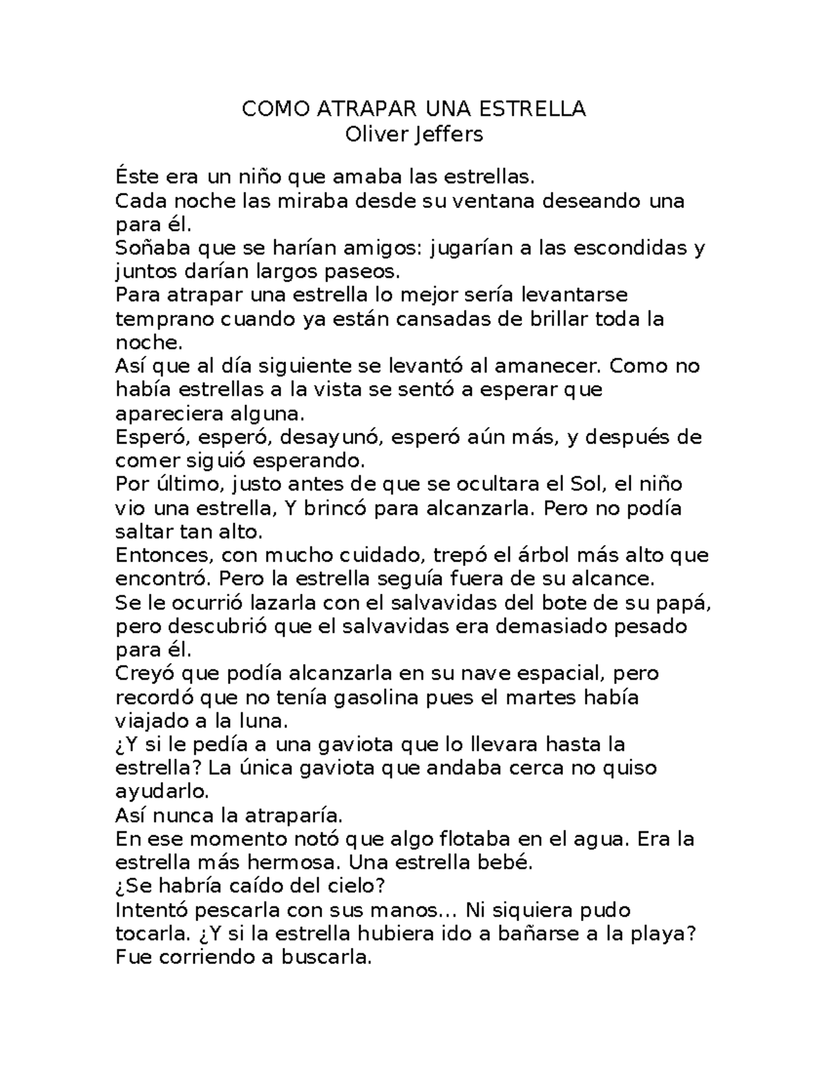COMO Atrapar UNA Estrella - COMO ATRAPAR UNA ESTRELLA Oliver Jeffers ...