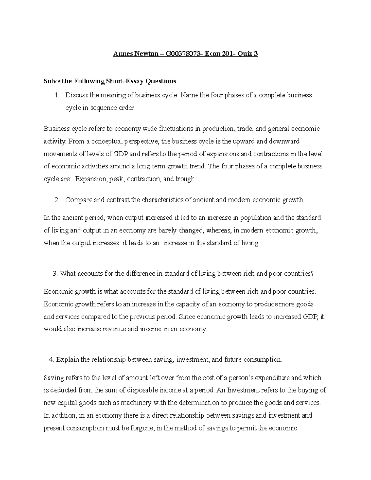 ECON. 201 Quiz 3 (Auto Recovered) - Annes Newton – G00378073- Econ 201 ...