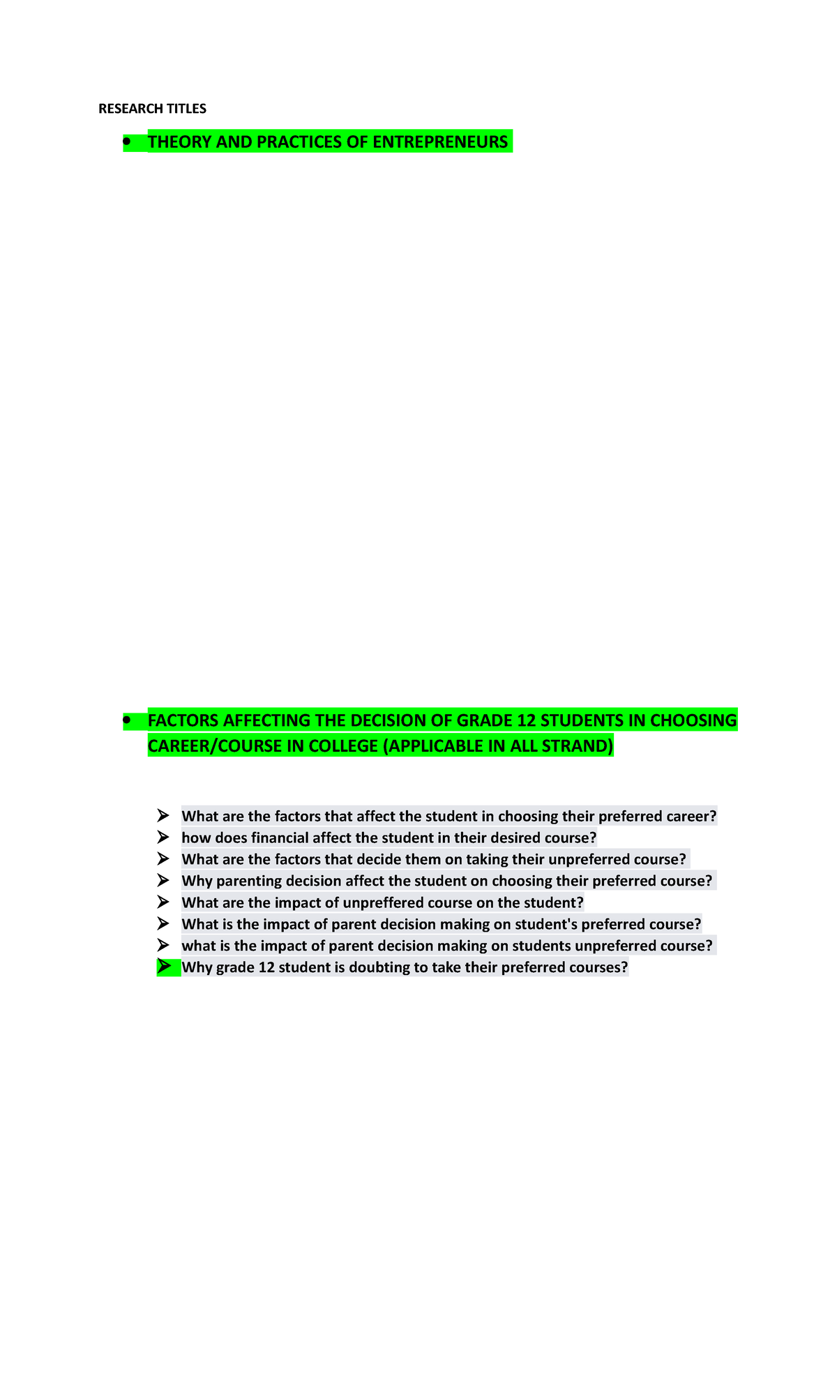 12344444 - Blah blah Blah blah - RESEARCH TITLES THEORY AND PRACTICES ...