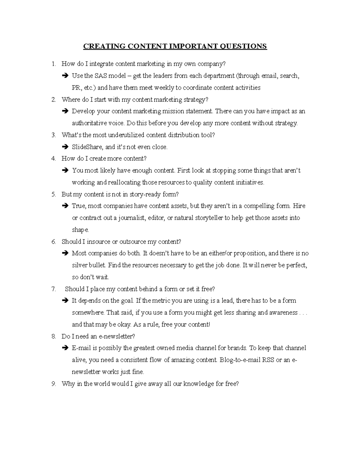 Creating Content Important Questions - CREATING CONTENT IMPORTANT ...