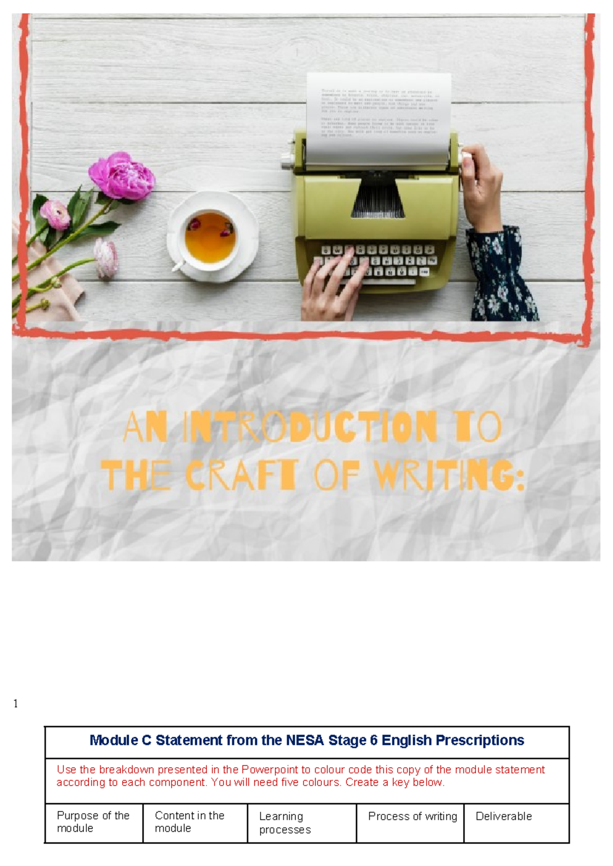 Module C Introductory Booklet - 1 Module C Statement from the NESA ...