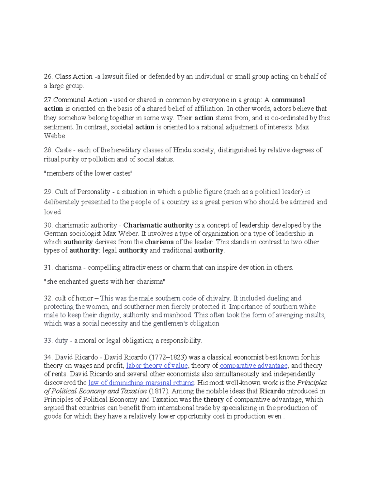 Terms - 26. Class Action -a lawsuit filed or defended by an individual ...