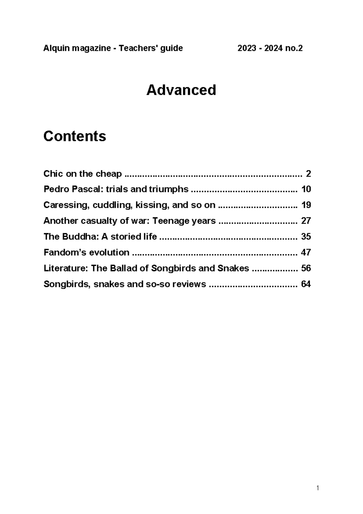 Alquin magazine - Advanced no.2 2023-2024 - Teachers' guide 29947 ...