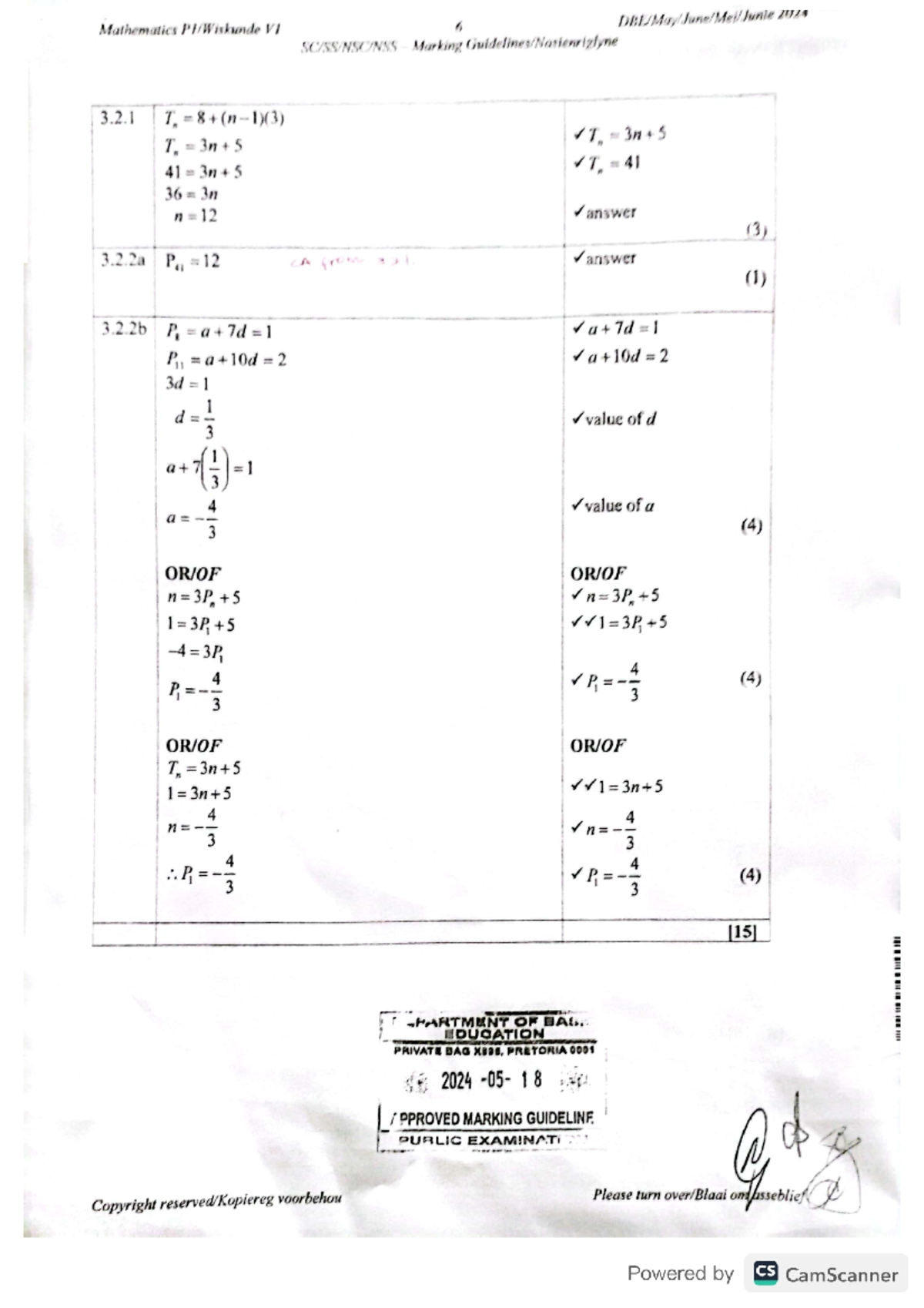 Cam Scanner 07-04-2024 15 - 2024 Mathematics VI 6 Marking 3.2 T. 5 41 ...