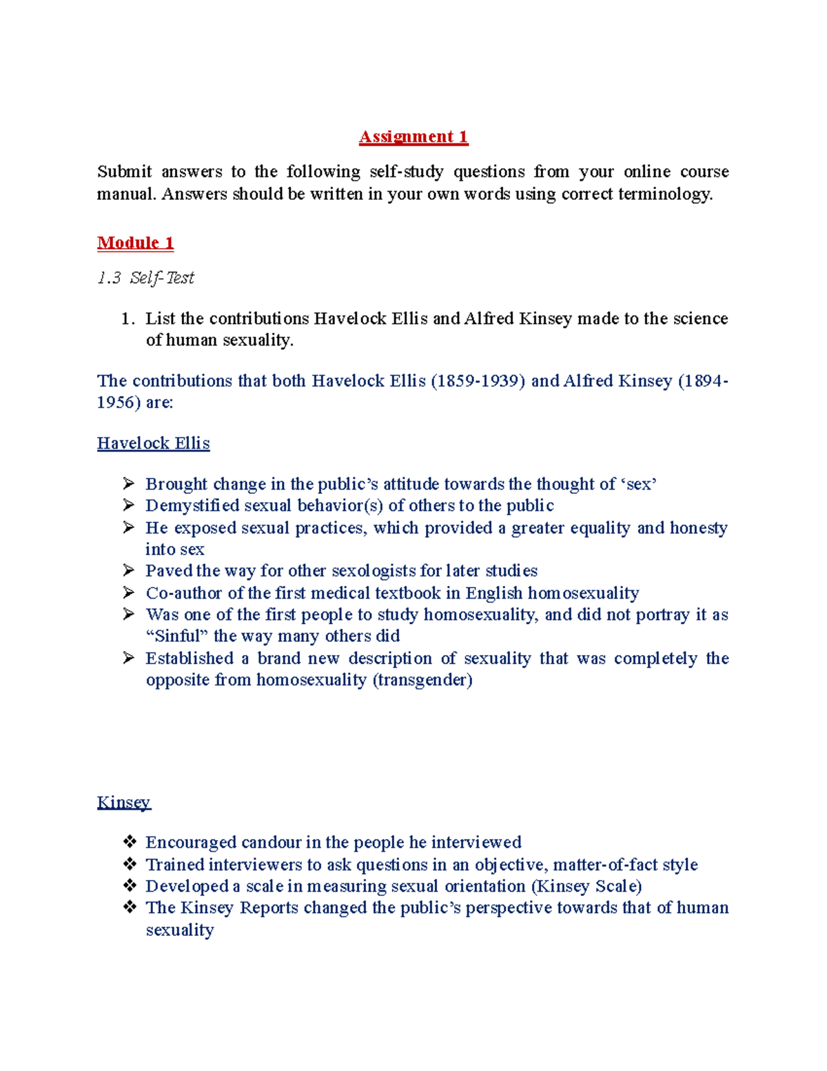 Aspects Assignment 1 - notes for in person classroom with professor ...