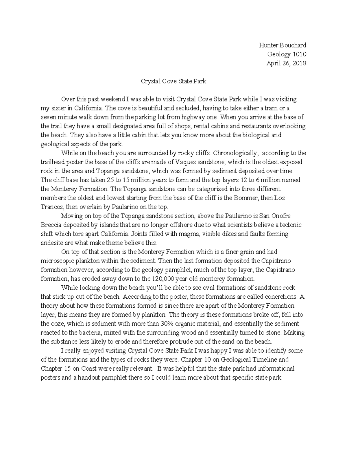 Geology Geo Activity 3 - notes - Hunter Bouchard Geology 1010 April 26 ...