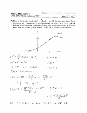 L16 - Series; Comparison Tests - Lecture 16: Series; Comparison Tests ...