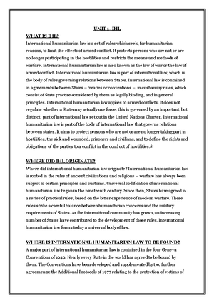 IHL Summary Geneva Conv - International Humanitarian Law To Learn More ...