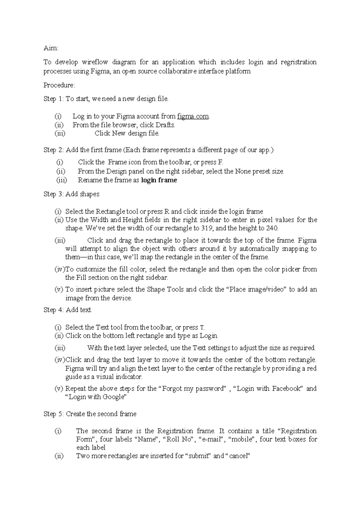 Ex. No. 4 - Aim: To develop wireflow diagram for an application which ...