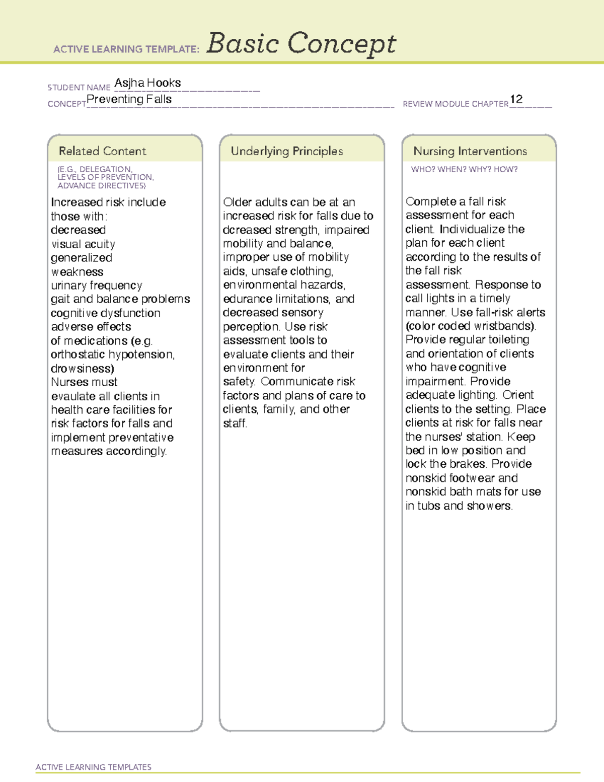 Adult Template 2 - N/A - NURS 4025 - ACTIVE LEARNING TEMPLATES Basic ...