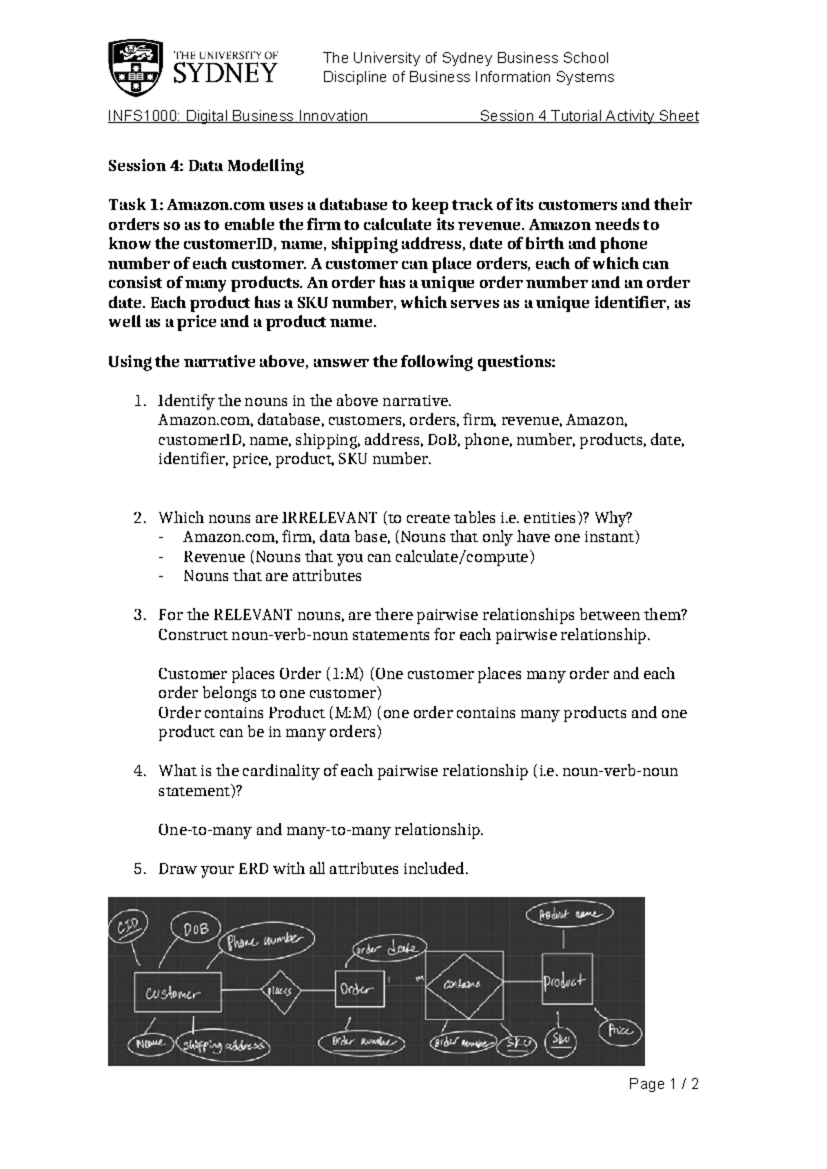 Session 4 Tutorial - Discipline of Business Information Systems ...