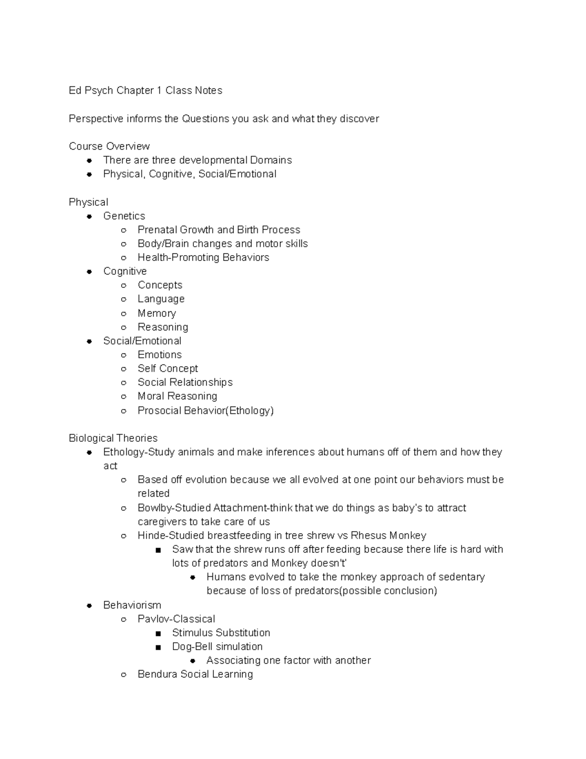 Ed Psych Notes for Stu Docu - Ed Psych Chapter 1 Class Notes ...
