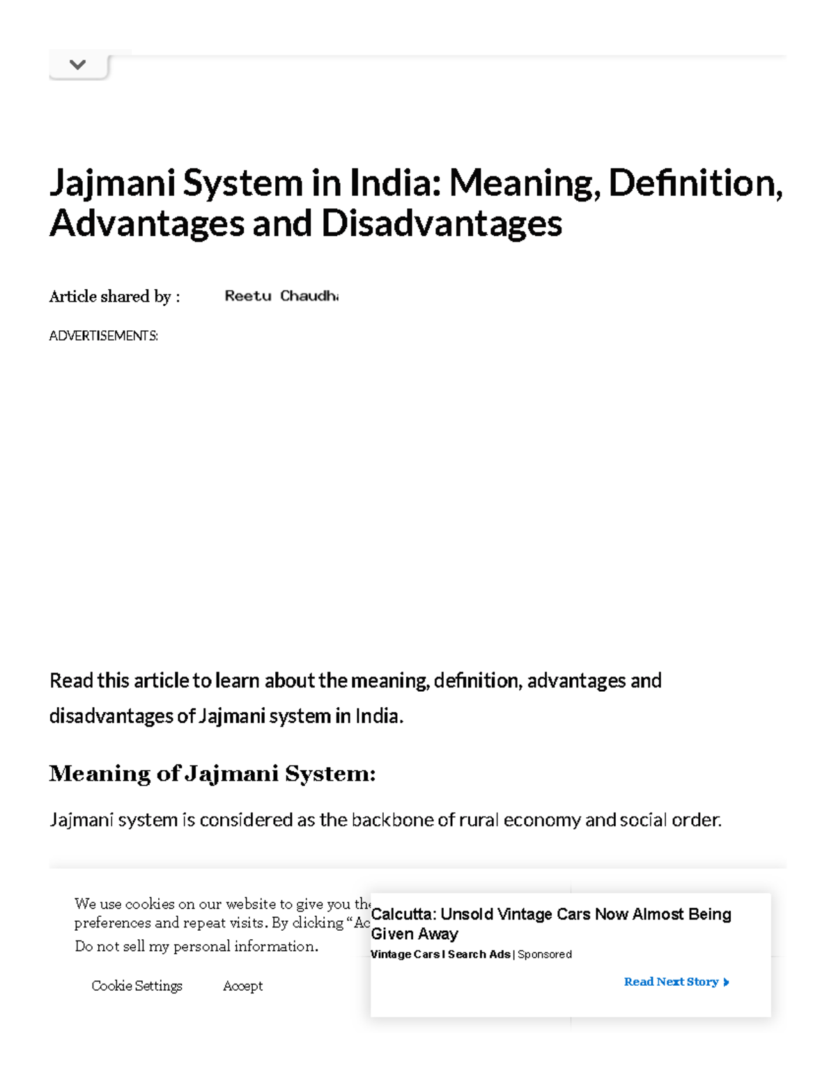 Jajmani System in India Meaning, Definition, Advantages and ...